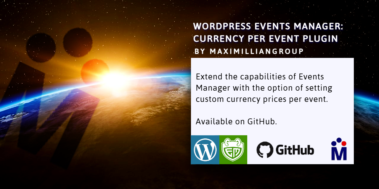 GitHub - MaximillianGroup/events-manager-currency-per-event: Allows currency to be configured ...