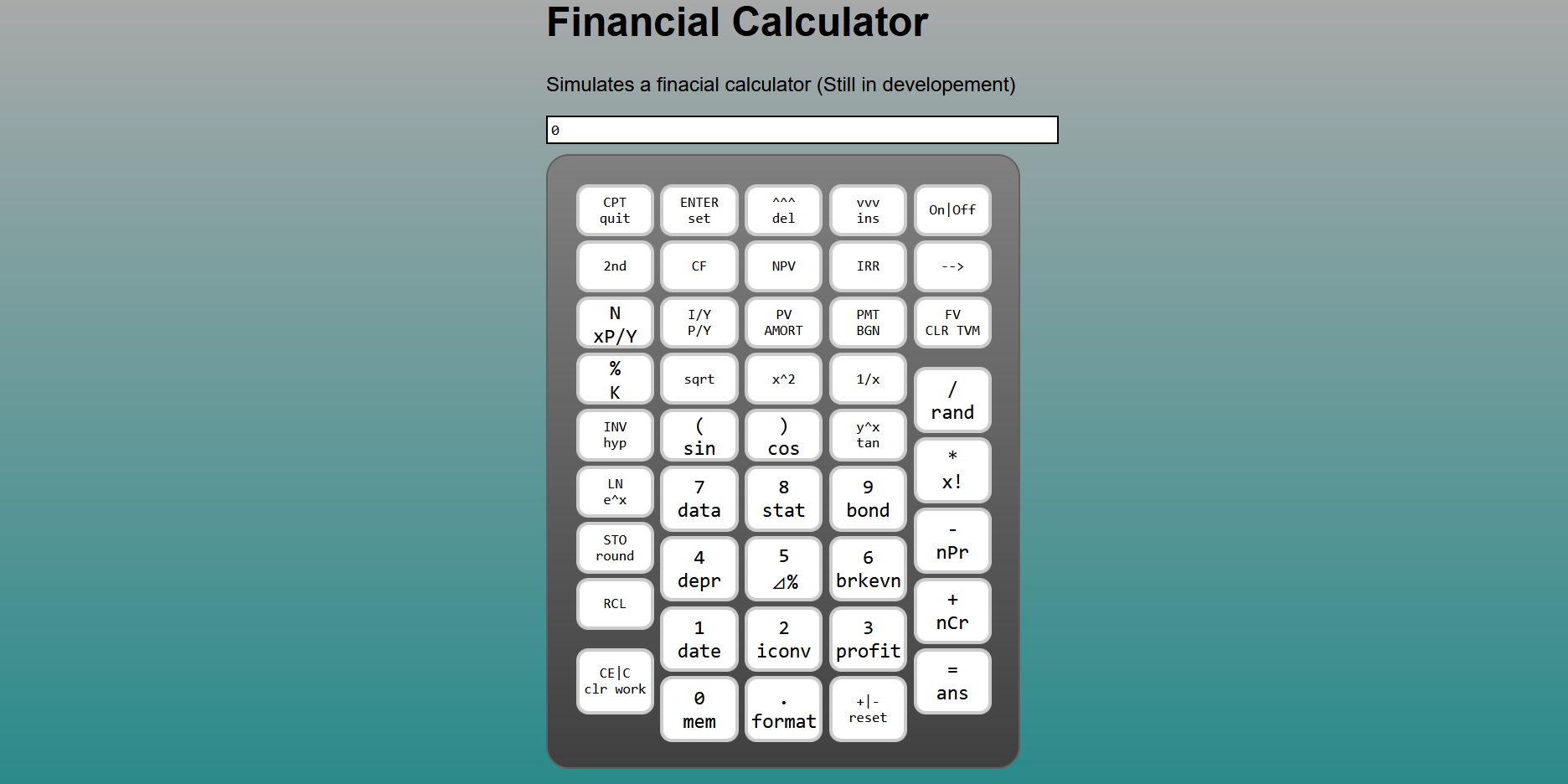 GitHub - ZERICO2005/Finacial-Calculator: A finacial calculator website