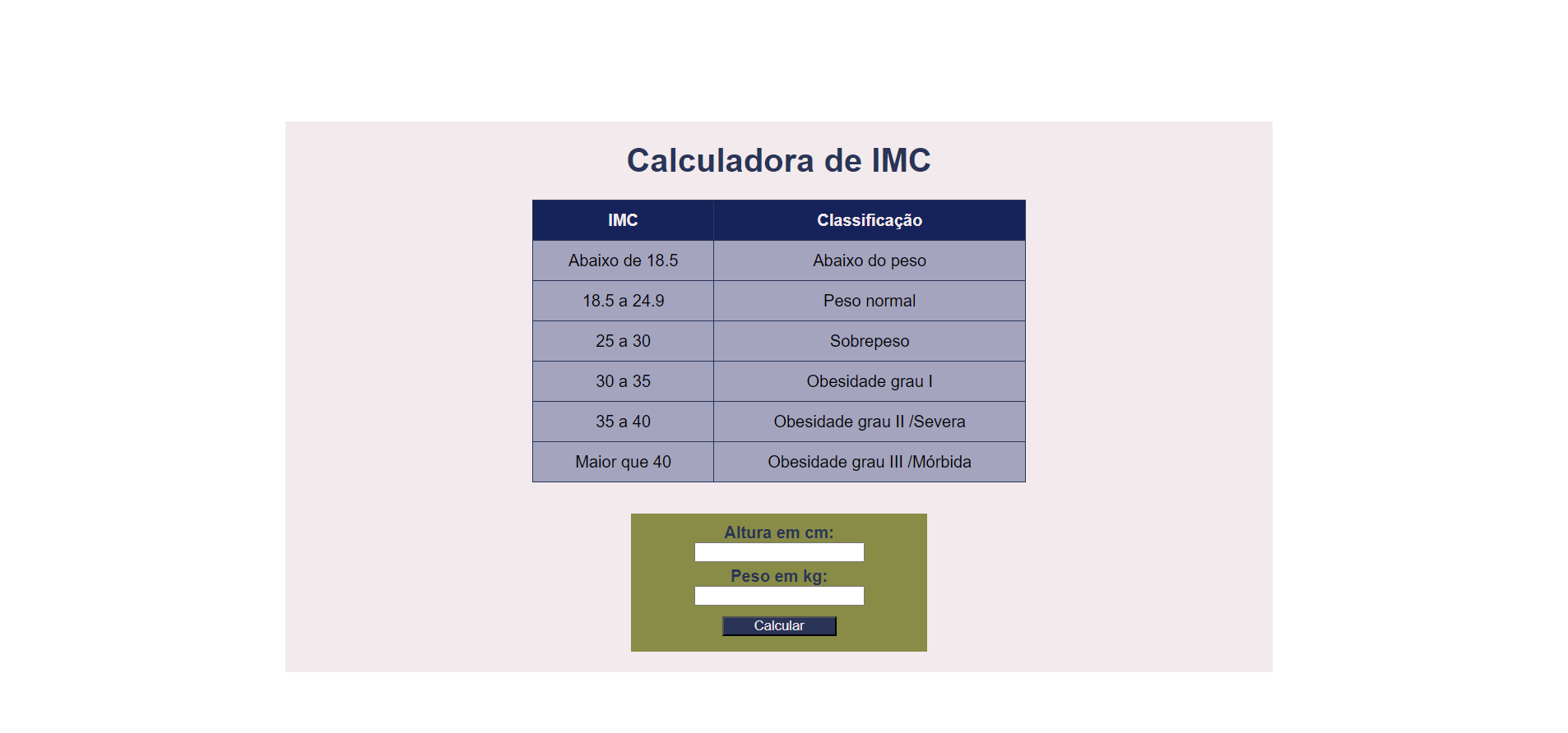 GitHub - TSCarol/Calculadora-IMC--React: Esse projeto React consiste em ... GitHub - TSCarol/Calculadora-IMC--React: Esse projeto React consiste em ...