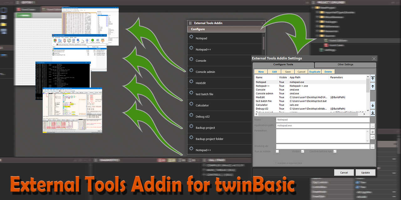 GitHub - sokinkeso/ExternalTools-Addin-for-twinBasic: A twinBasic addin that can execute ...