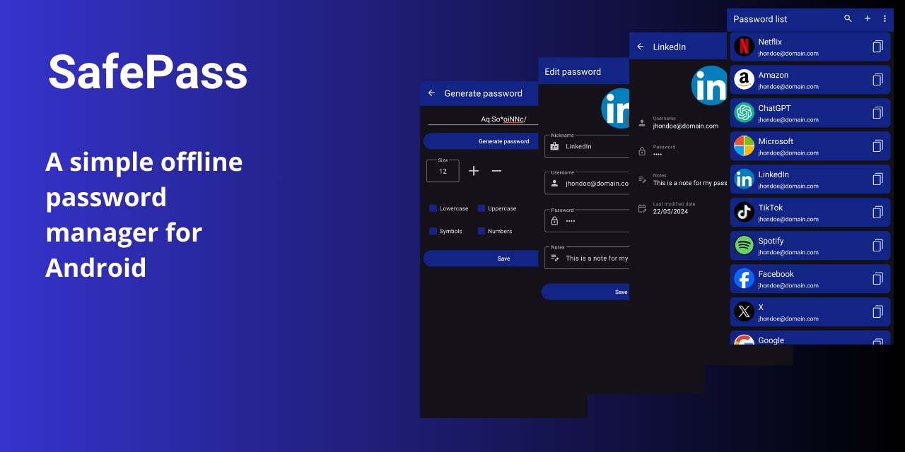 GitHub - Bau64/SafePass: A simple password manager made with Kotlin