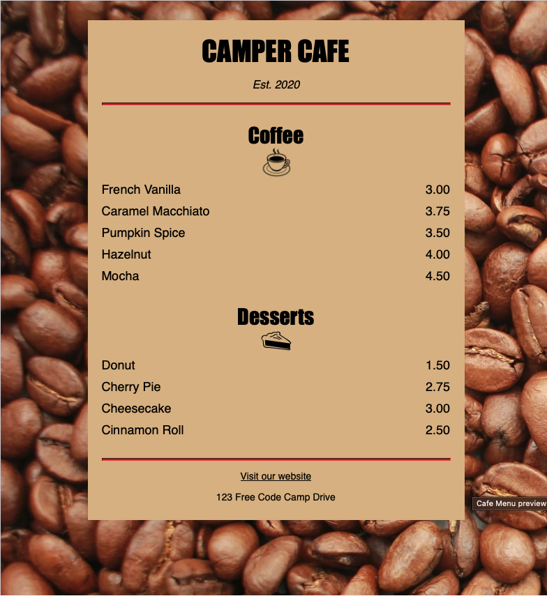 GitHub - Researcher0619/Camper-Cafe-Menu