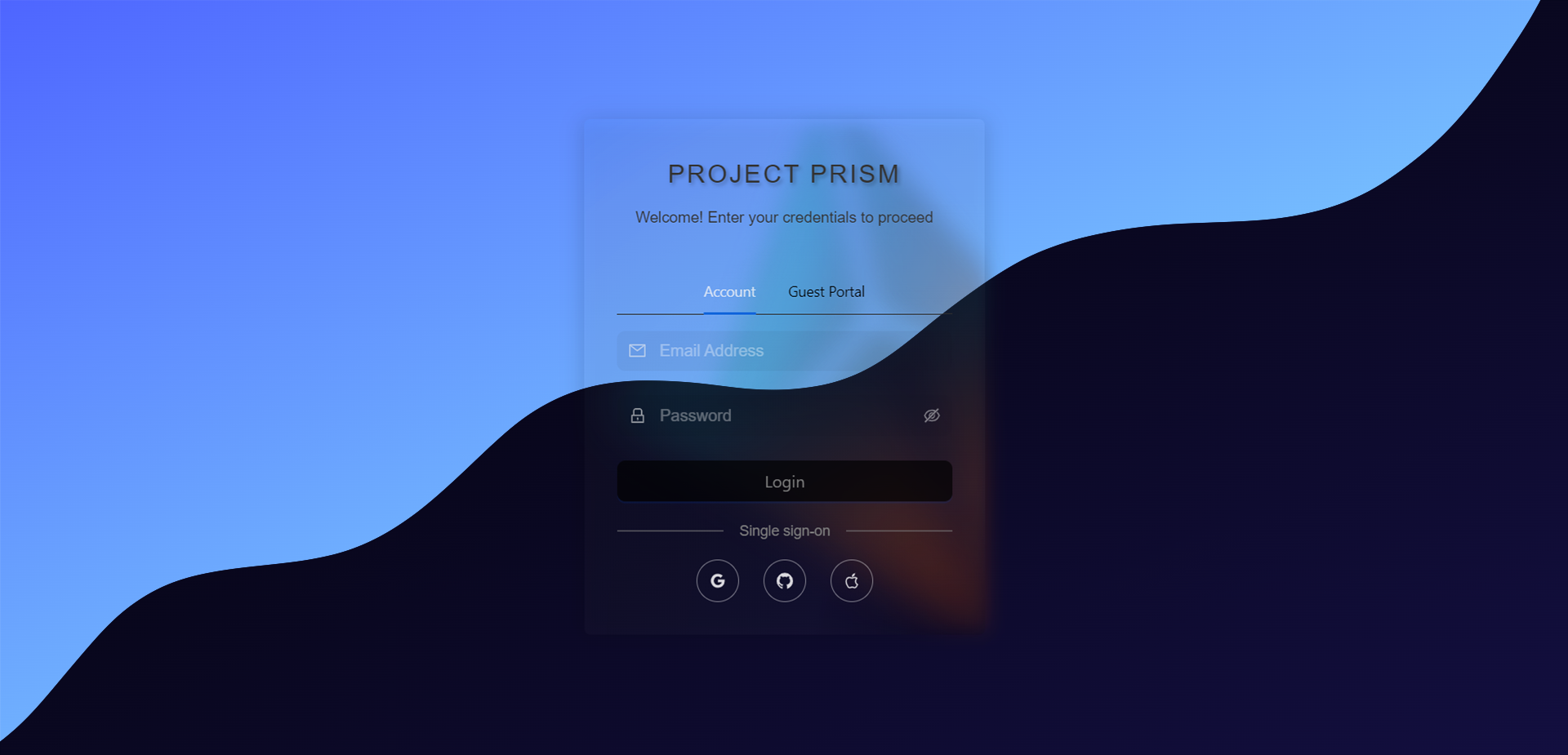 GitHub - EphemeralSapient/login-prism: Standalone for Project Prism login page [React]