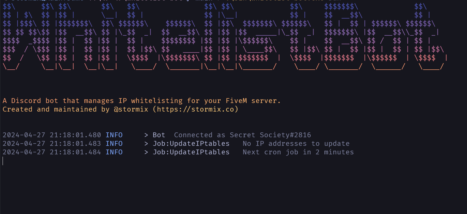 GitHub - ouroborosrp/whitelist-bot: A discord bot to manage FiveM IP whitelisting