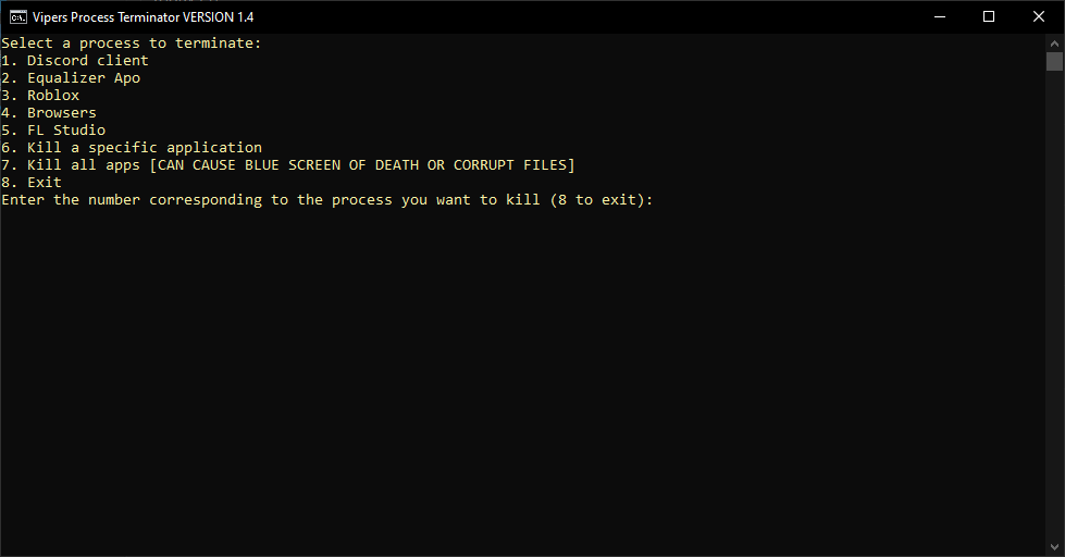 GitHub - LittleYoungBlud/Process-Killer: Kills process's "CAN BE DANGEROUS IF USED INCORRECTLY"