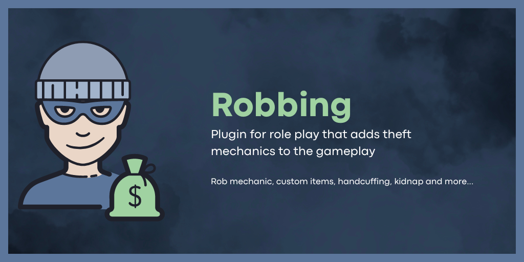 GitHub - LightBench/Robbing: Spigot plugin for role play that adds theft mechanics to the gameplay.