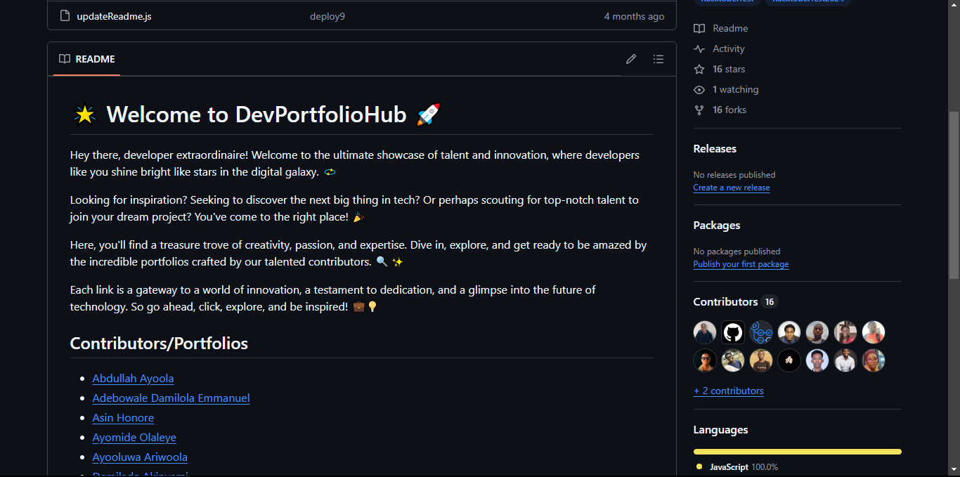 GitHub - Asin-Junior-Honore/DevPortfolioHub: Here, you'll find a treasure trove of creativity ...