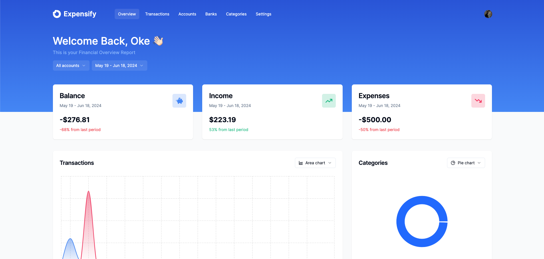 GitHub - ok3dotdev/Expensify: Saas application to track your bank transactions and finances.