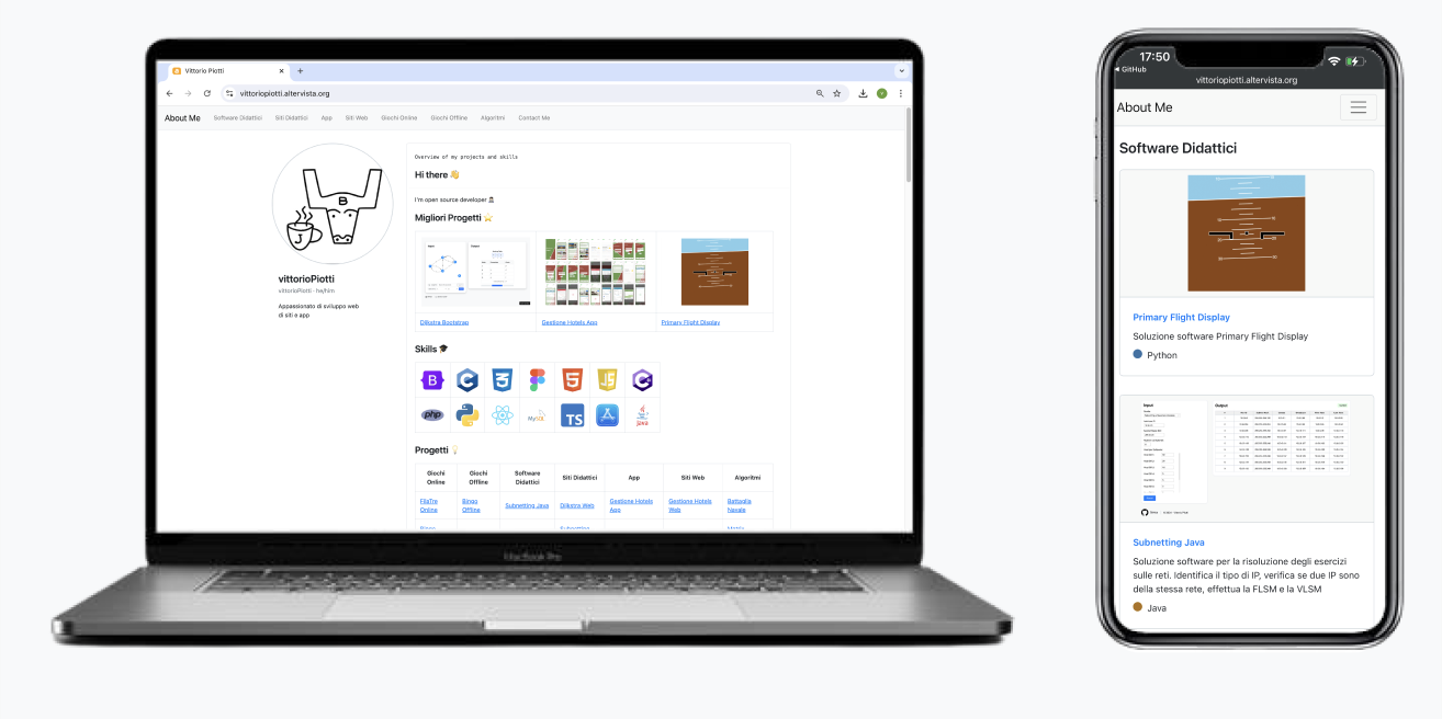 Github Vittoriopiotti Portfolio Bootstrap Portolio Per Presentazione