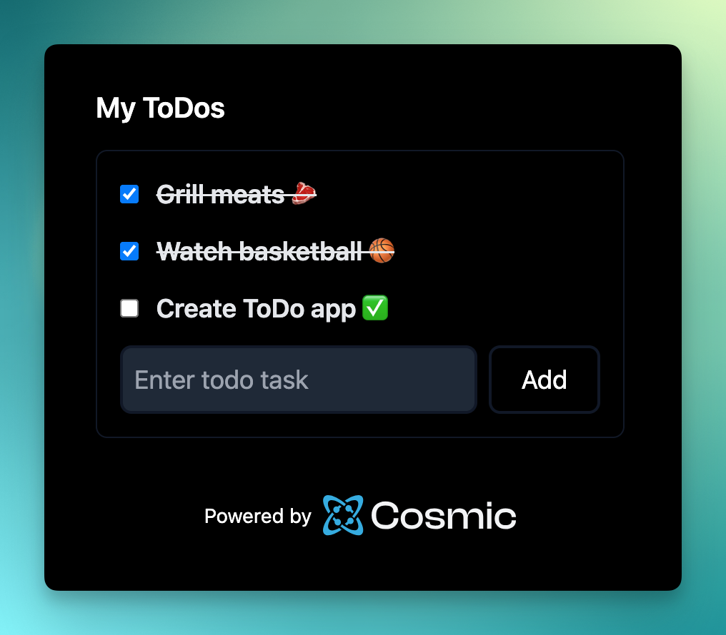 GitHub - cosmicjs/cosmic-next-todo: A ToDo app example powered by the Cosmic CMS API