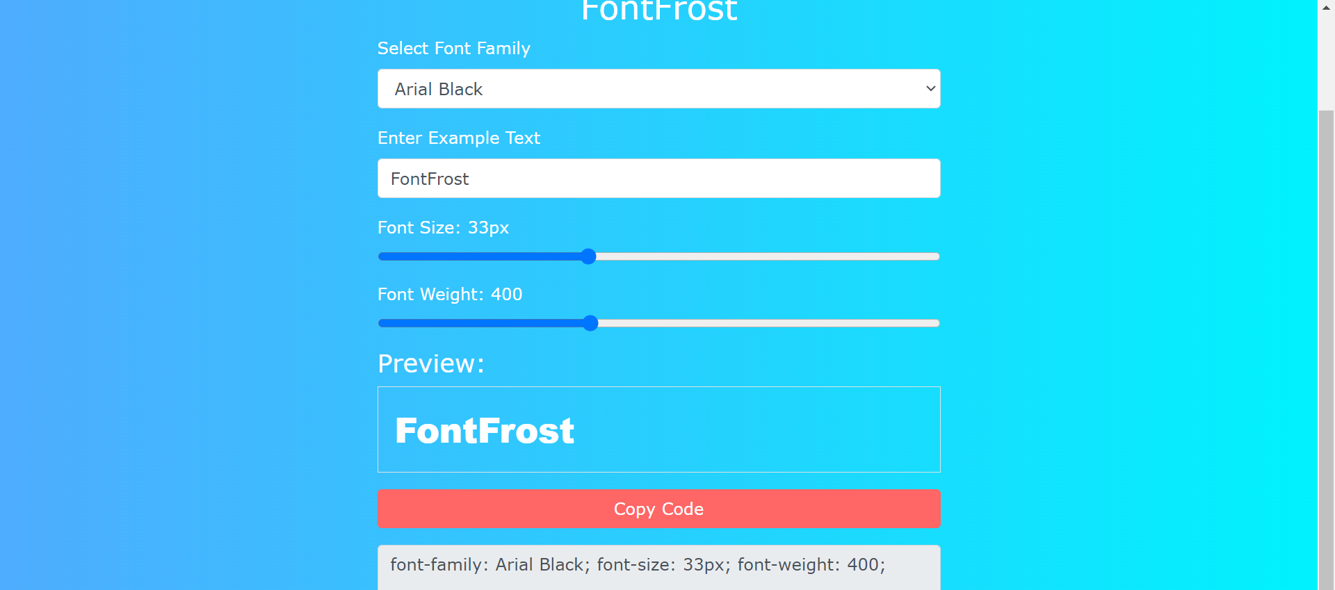 GitHub - Harshit2012/FontFrost: Preview and copy font code easily.