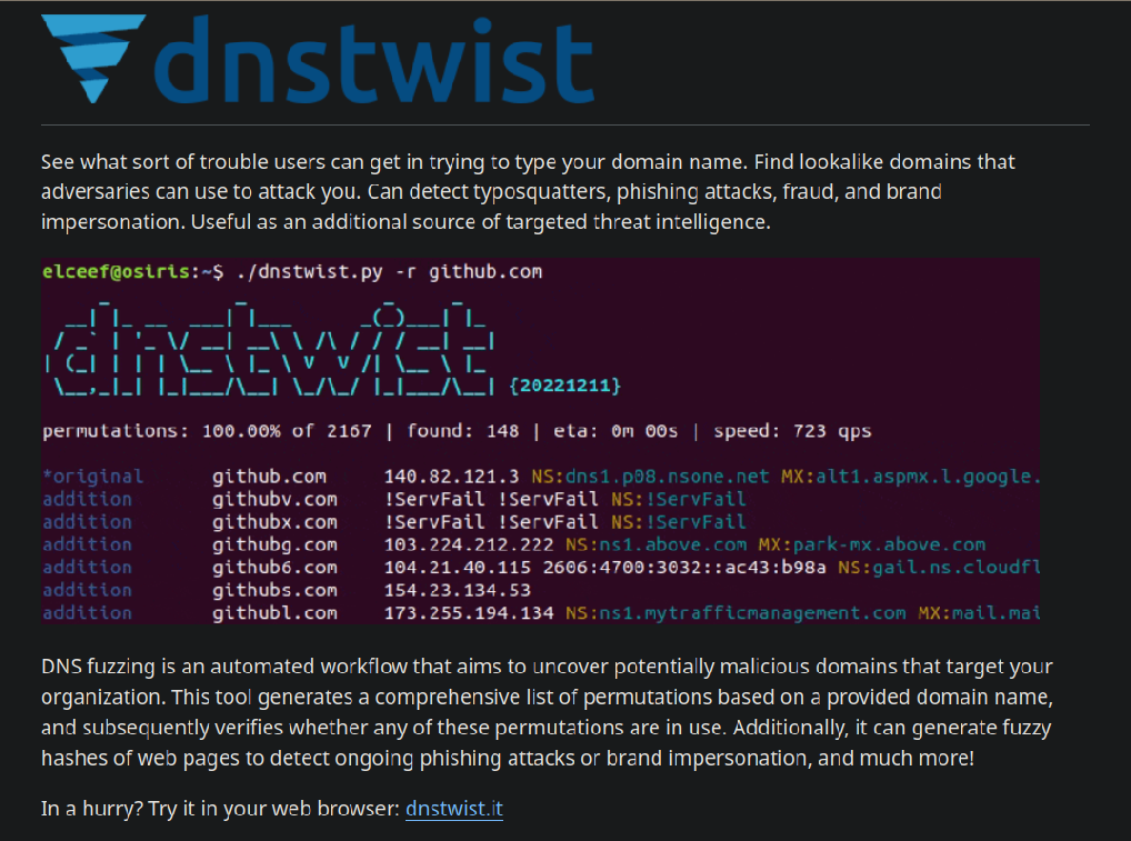 dnstwist · GitHub Topics · GitHub