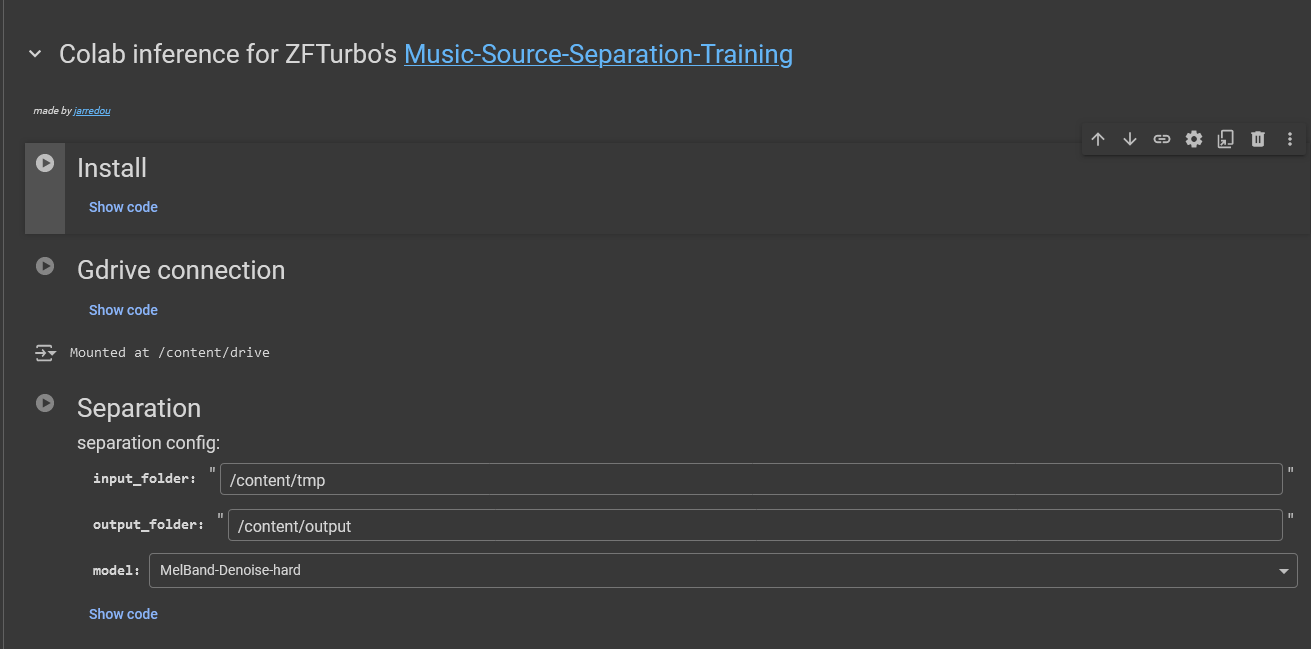 Github Jarredou Music Source Separation Training Colab Inference Colab Inference For Zfturbo