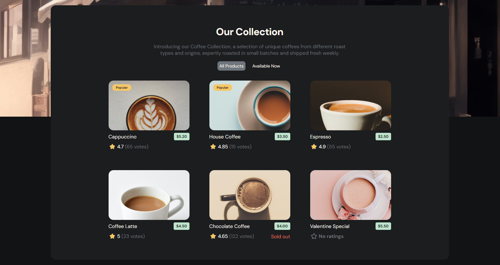 GitHub - victoresamuel/Coffee-Listing