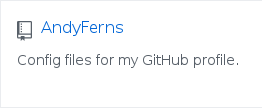 GitHub - AndyFerns/AndyFerns: Config files for my GitHub profile. · GitHub