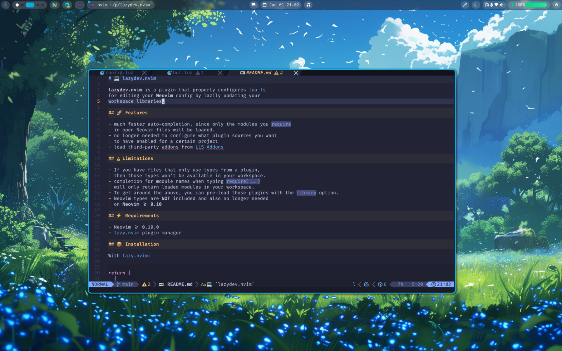 GitHub - folke/lazydev.nvim: Faster LuaLS setup for Neovim GitHub - folke/lazydev.nvim: Faster LuaLS setup for Neovim