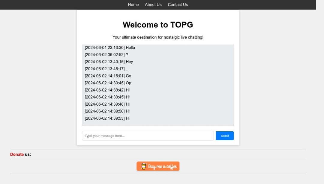 GitHub - CUZAMARK/TOPG: Your ultimate destination for nostalgic live chatting!