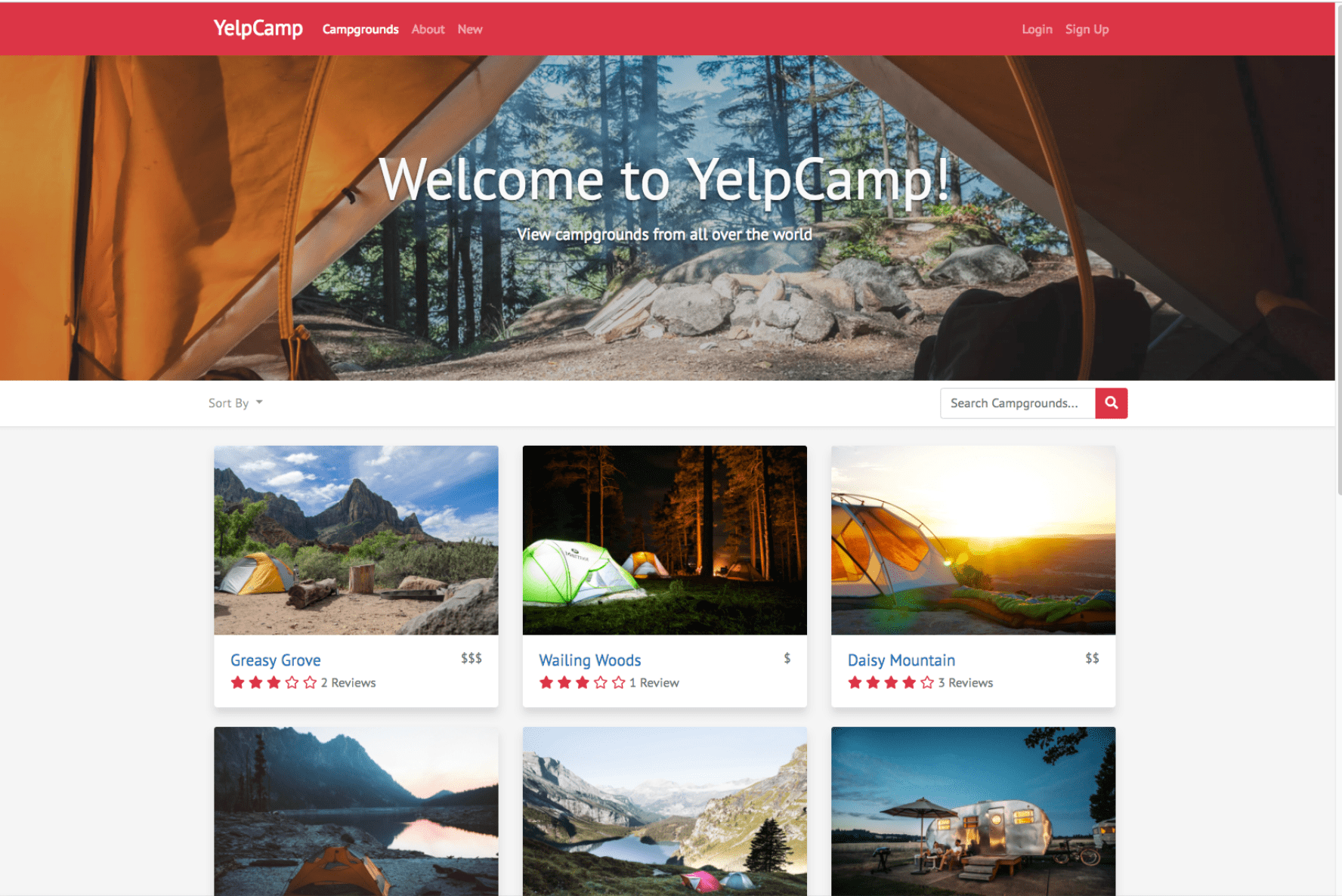 GitHub - SanvelKarthick/Camping-Site: A Camping Site named YelpCamp is a website where users can ...
