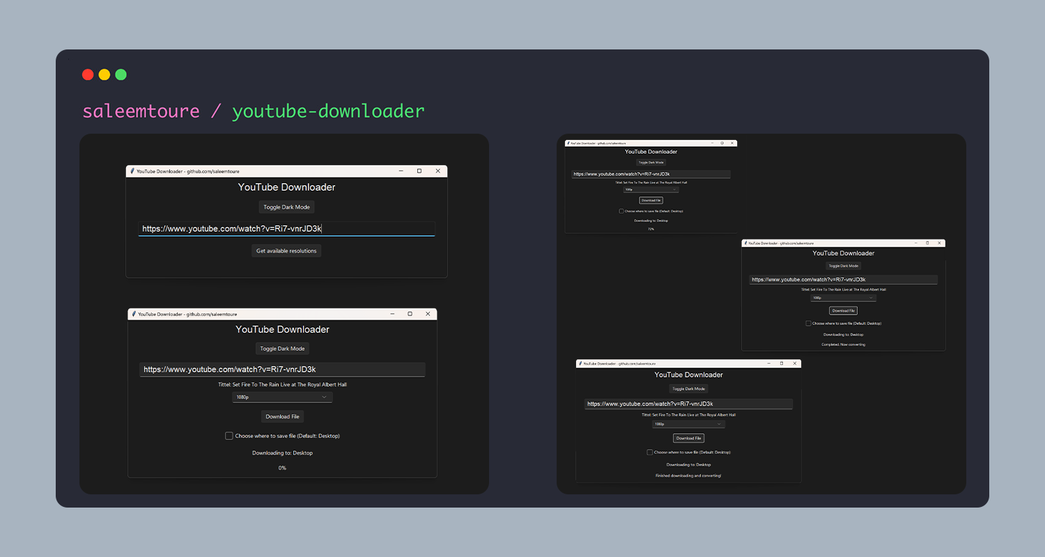 GitHub - saleemtoure/youtube-downloader: A simple YouTube GUI video downloader that let's you ...