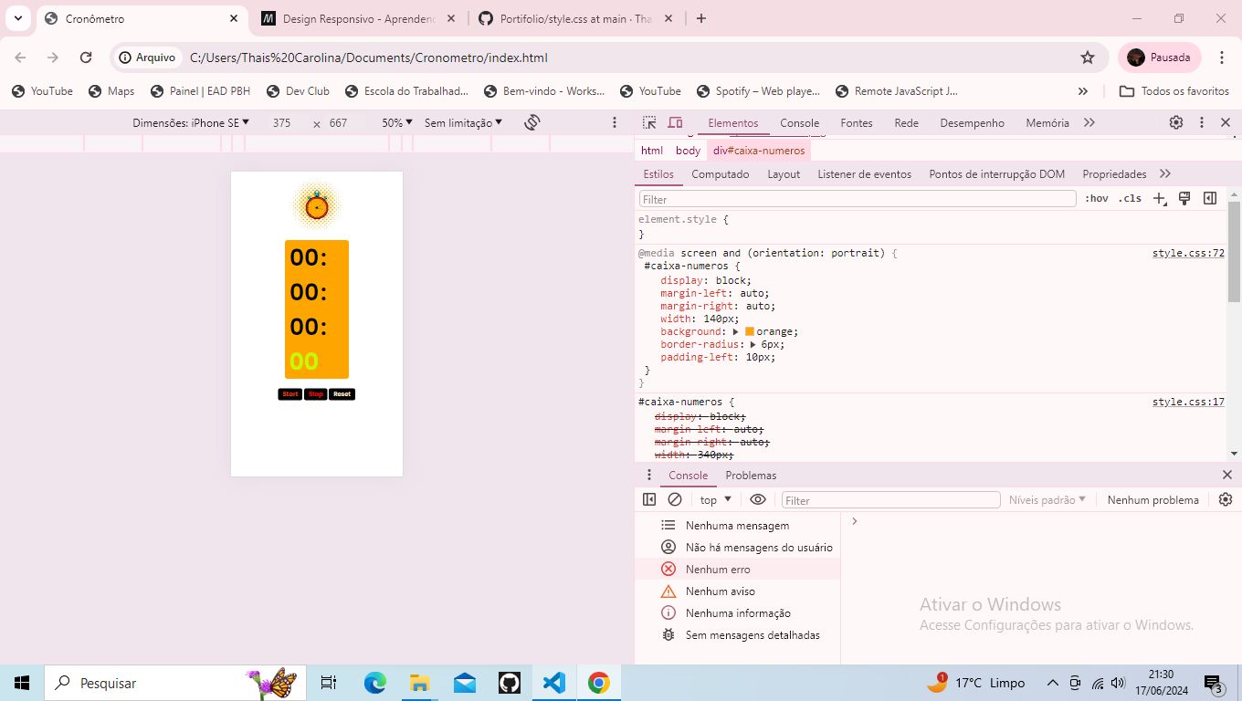 GitHub - Thais-enf/Cronometro