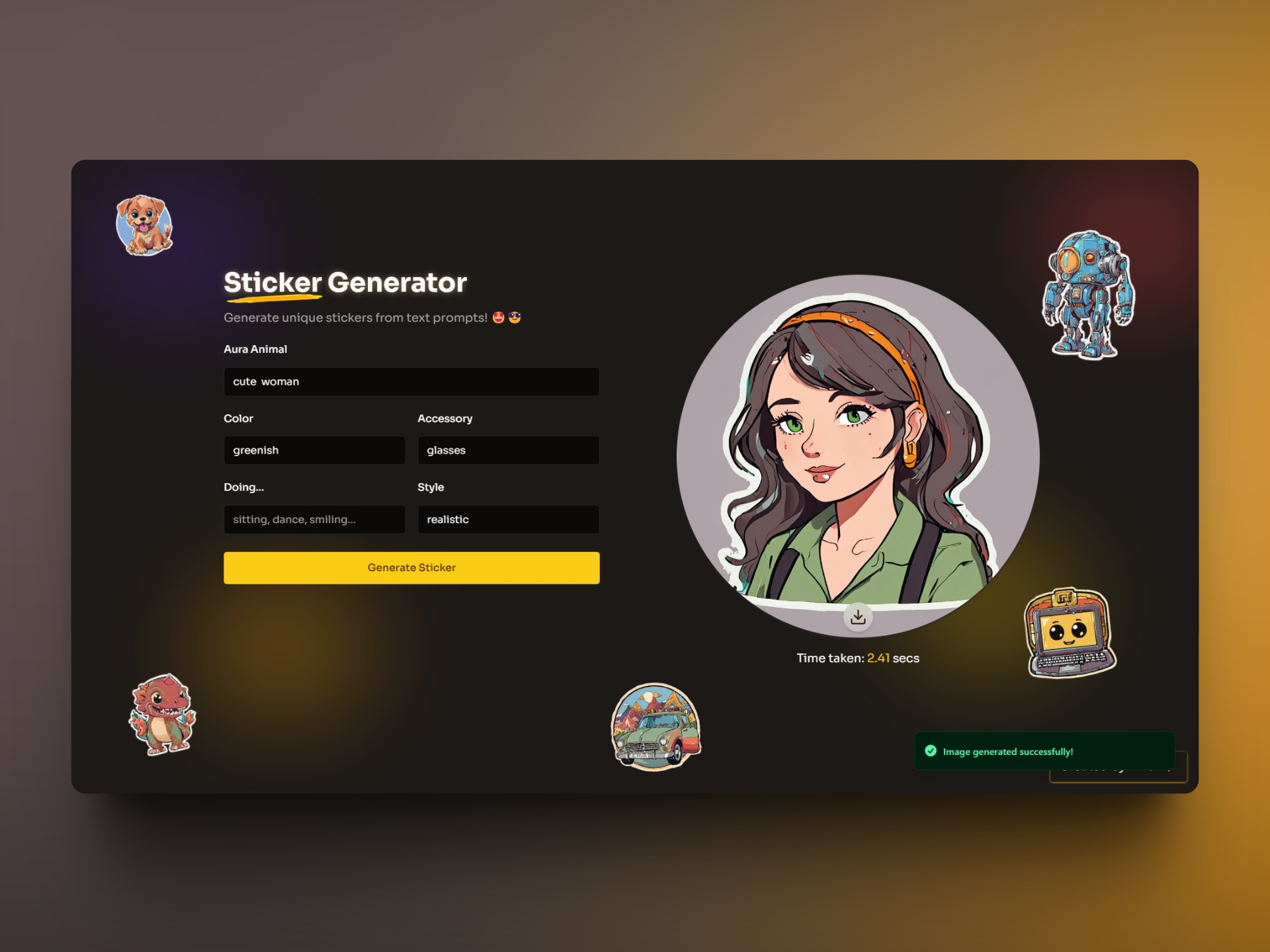GitHub - Xeven777/sticker-gen: let the AI generate cool stickers on the ...