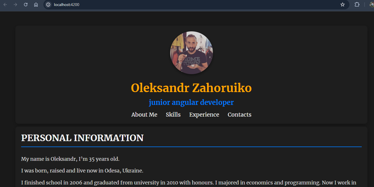 GitHub - sunmeat/angular-resume: IT Step Angular lessons with Kristine Cherkezyan - Project # 2