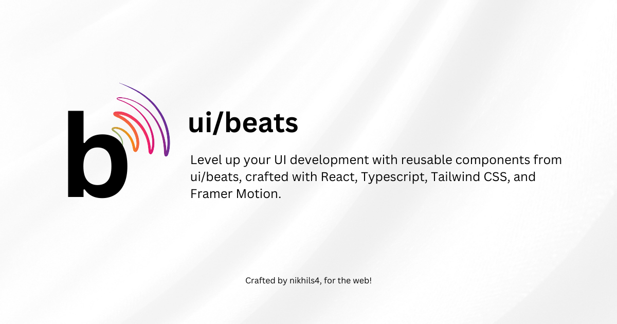 GitHub - nikhils4/ui-beats: Level up your UI development with reusable components from UI Beats ...