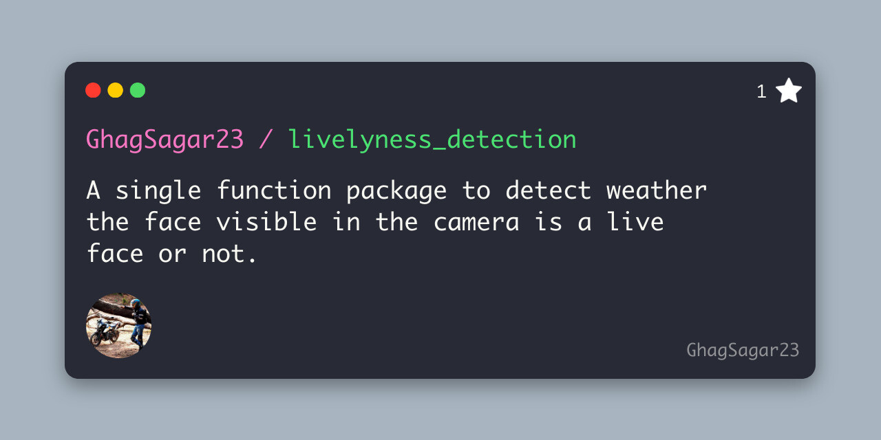 GitHub - GhagSagar23/livelyness_detection: A single function package to ...