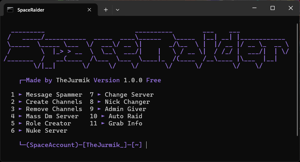 GitHub - TheJurmicek/SpaceRaider: Best discord raider and nuker with server grabber, ultimate ...