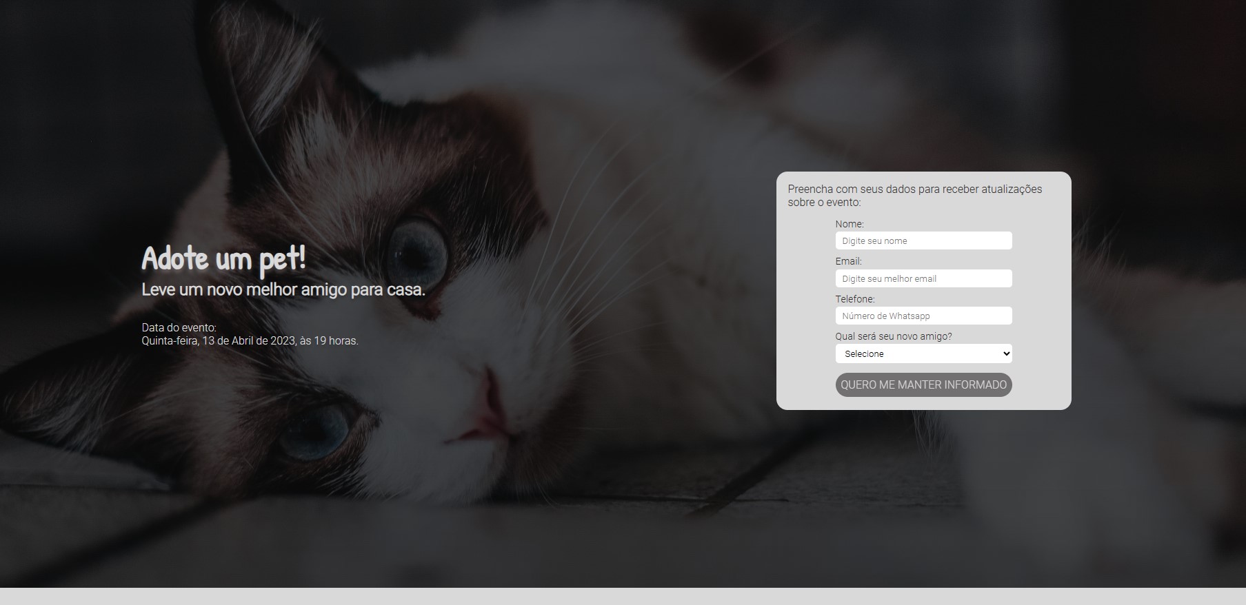 GitHub - luanaizy/landing-page-adote-um-pet: Tela inicial de site