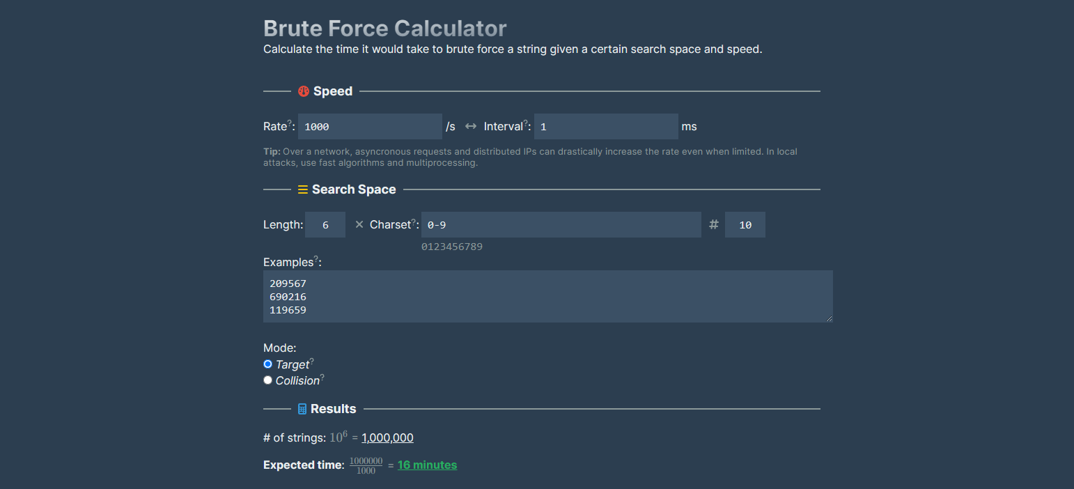GitHub - JorianWoltjer/brute-force-calculator: Quickly calculate brute force times from speed ...