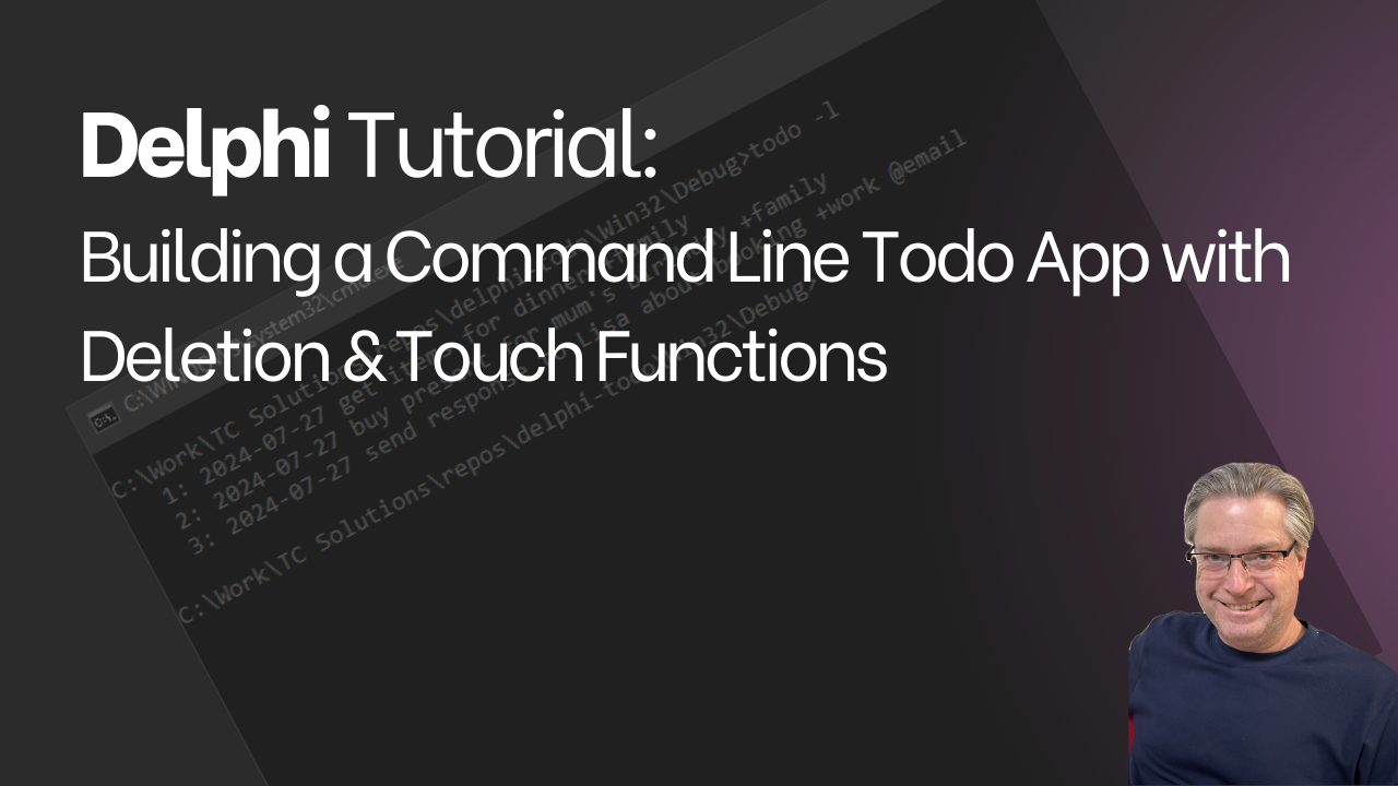 Github Silvercoder70todo Delphi Command Line Todo App With Add List Complete Delete And 