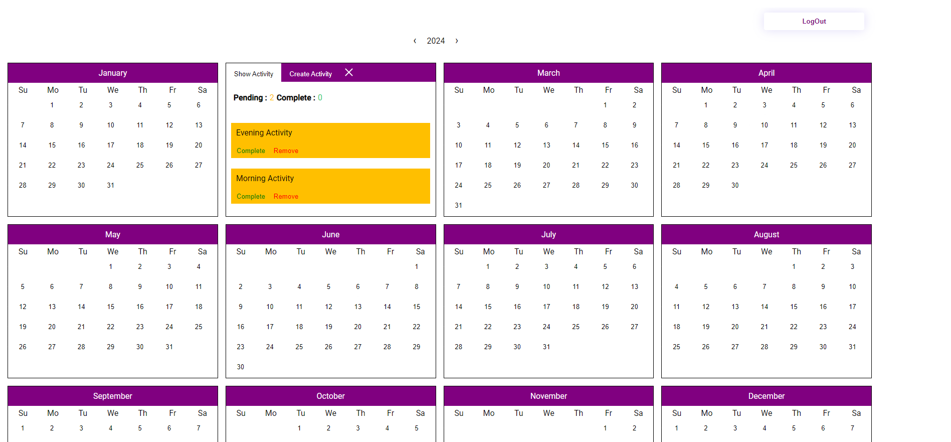 GitHub - jnanapalai/activity-calendar-frontend