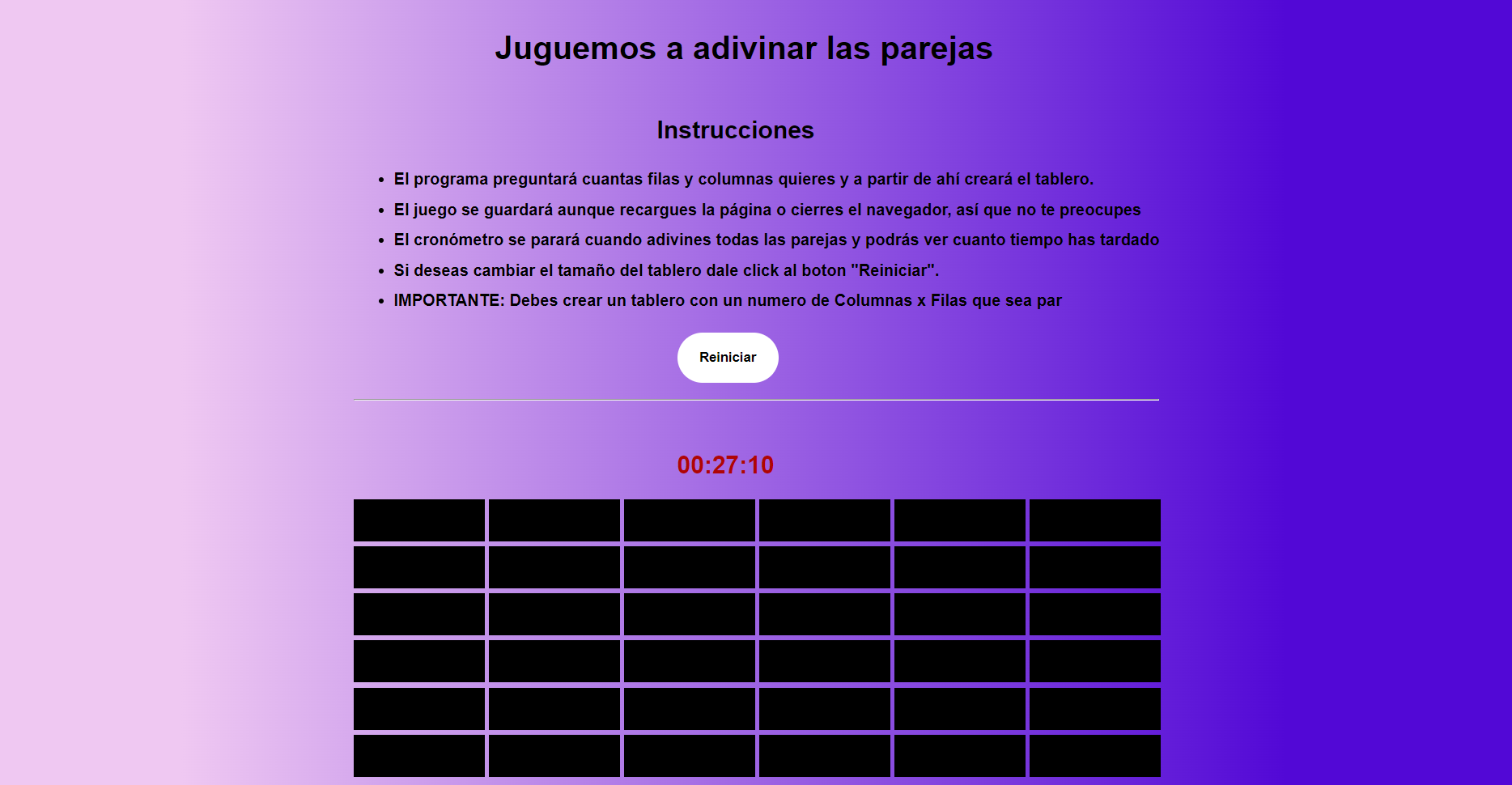 GitHub - kaeedev/Juego-adivinar-parejas: Juego creado con HTML CSS y JS