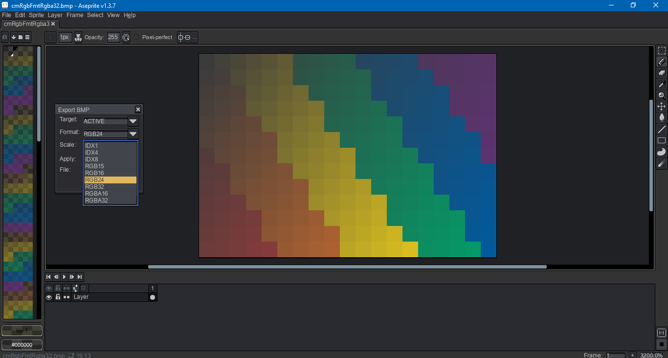 GitHub - behreajj/AseBmpExport: Exports Aseprite files to bmp with control over format.