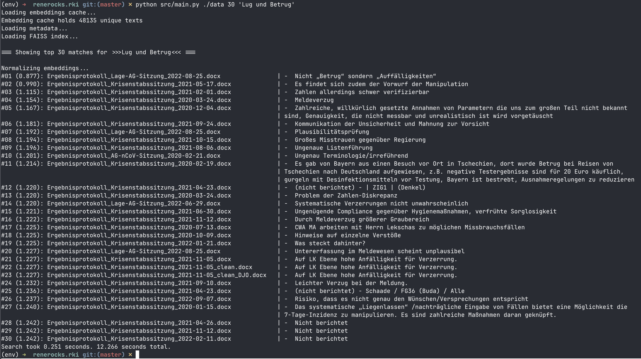 GitHub - renerocksai/renerocksai.rki: FAISS search over RKI protocols