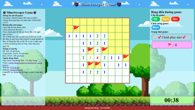 GitHub - Marcoh05P/MineSweeperGame: MineSweeper Game (Dò mìn cổ điển)