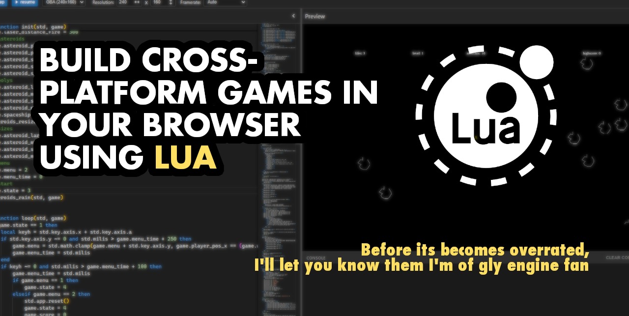 GitHub - gamelly/gly-ide: playground to code your lua games directly in the browser!
