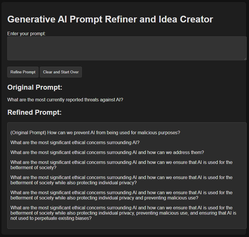 GitHub - rod-trent/Prompt_Refiner: A web-based tool to create better prompts