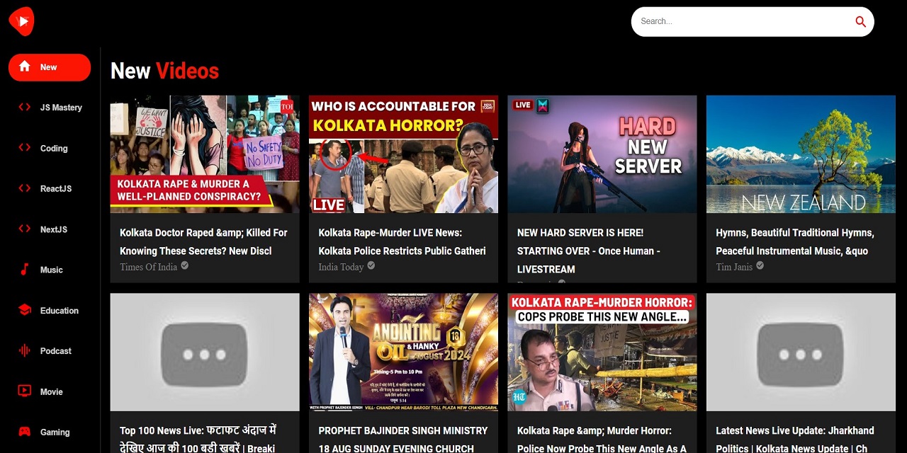 GitHub - Sriganesh-G/YouTube-Clone: A YouTube clone built with React, Vite, and Material-UI ...