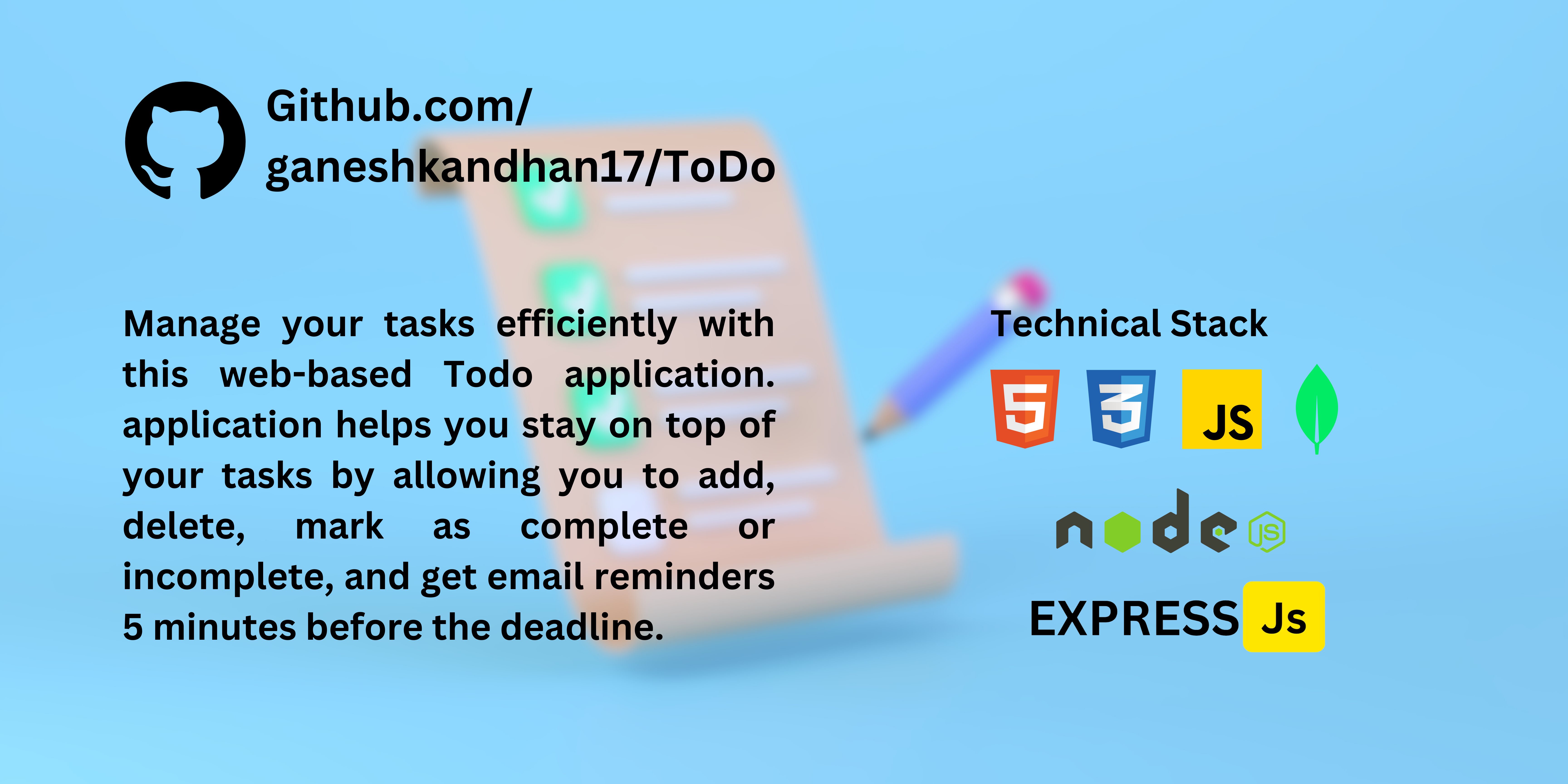 GitHub - ganeshkandhan17/To_Do: Manage your tasks efficiently with this ...