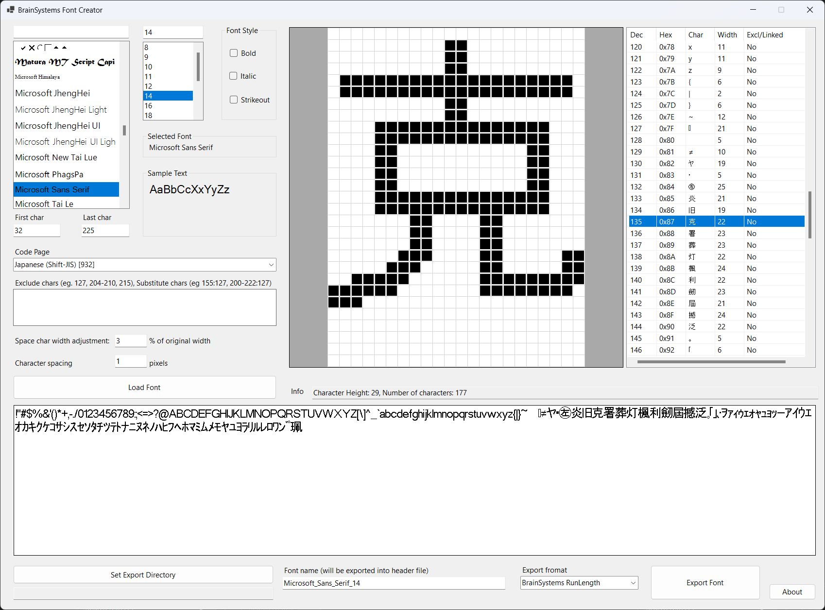 GitHub - BrainSystems/FontCreator: Run-length compressed font creator for use in embedded systems