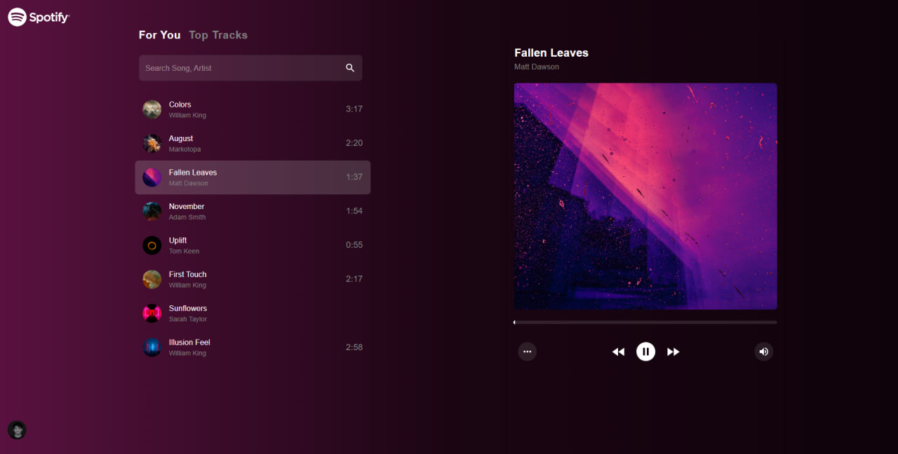 GitHub - iamjyotimishra/music-player-ui: This is a Spotify named music player with few ...