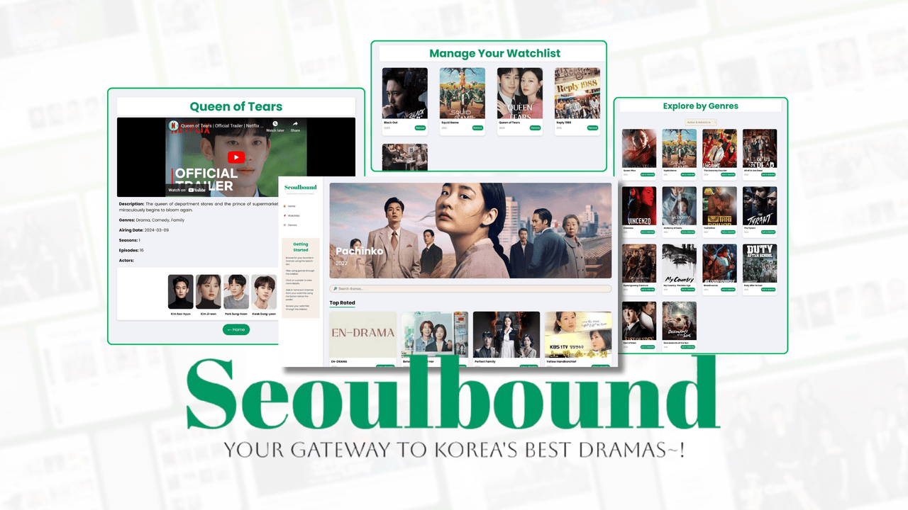 GitHub - seanverano/seoulbound: Effortlessly explore and track your favorite K-Dramas with this ...