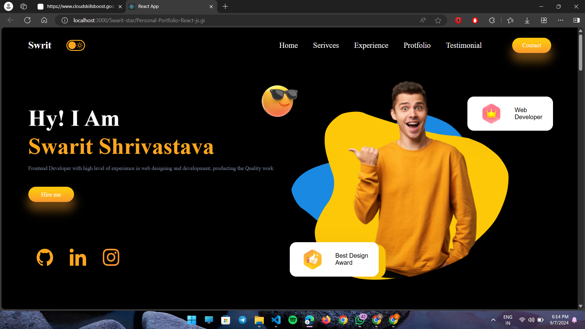 GitHub - Swarit-star/Personal-Portfolio-React-js