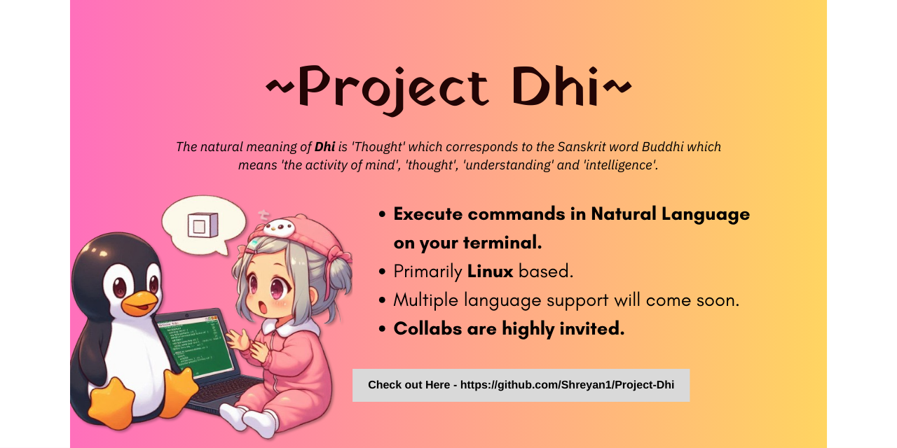 Github Shreyan1project Dhi Execute Commands In Natural Language On Your Terminal Multiple