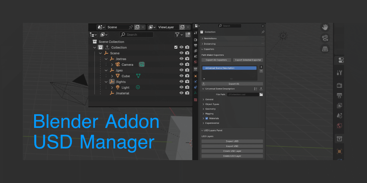GitHub - SMUELDigital/BlenderAddon-USD-Asset-Manager: Blender USD Manager Addon