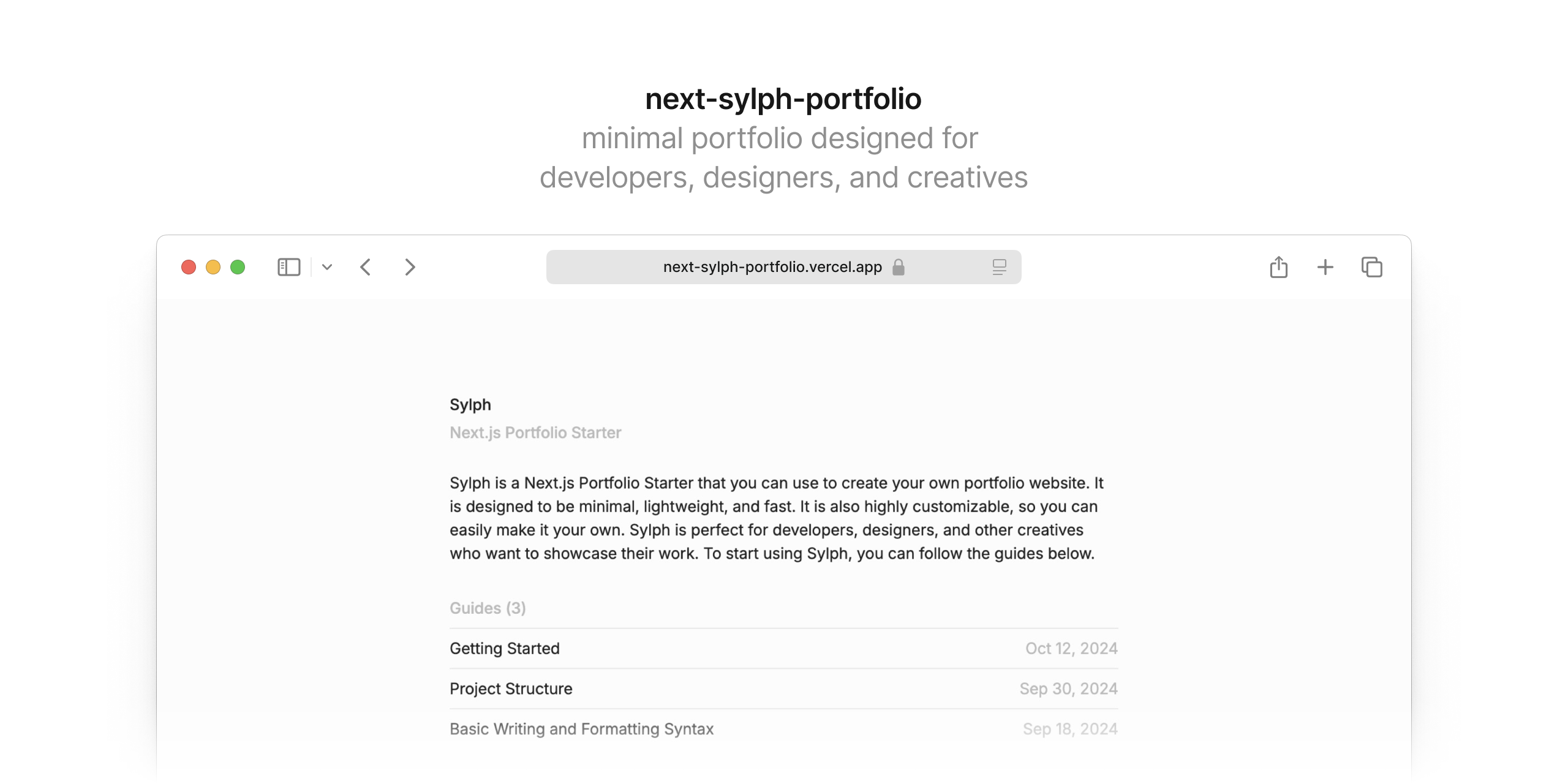 GitHub - raphaelsalaja/sylph: A minimal portfolio template.