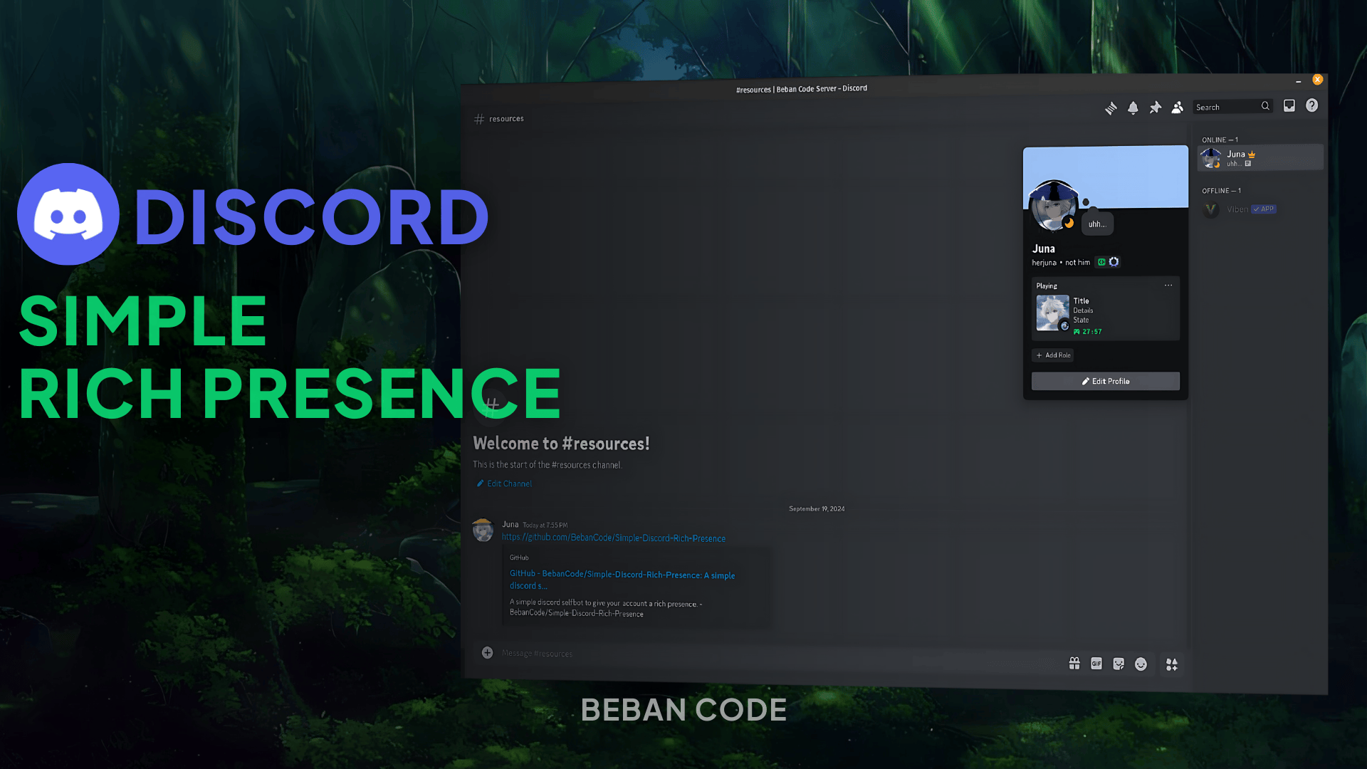 GitHub - Beban-Studio/Discord-Rich-Presence: A simple discord selfbot to give your account a ...