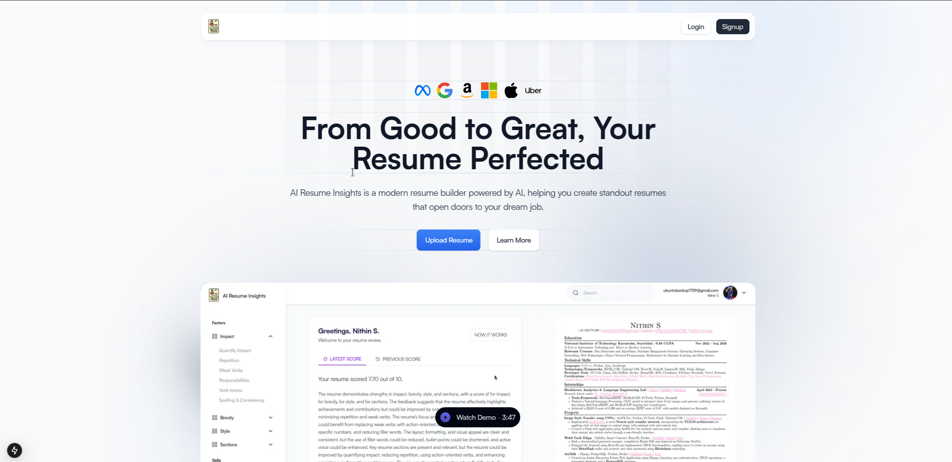 GitHub - Nithin1729S/AI-Resume-Insights: An AI-driven resume feedback ...